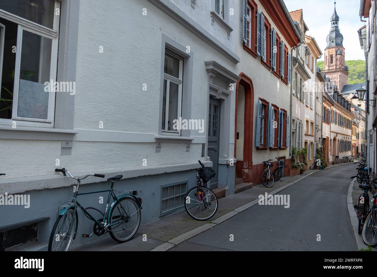 Heidelberg, Altstadt empty narrow street, destination Germany. German ...