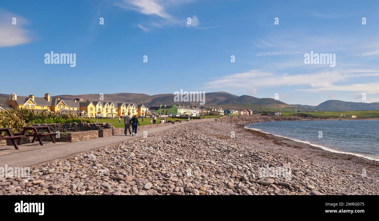 Ireland, County Kerry, Ring of Kerry, Waterville, seaside promenade ...