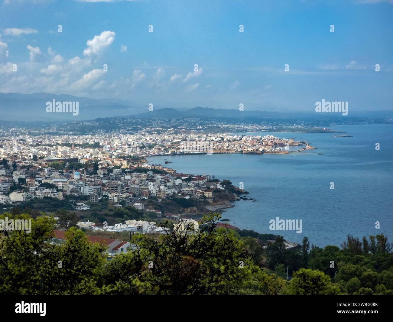 Crete island, panoramic above view of Chania Old Town, Greece ...
