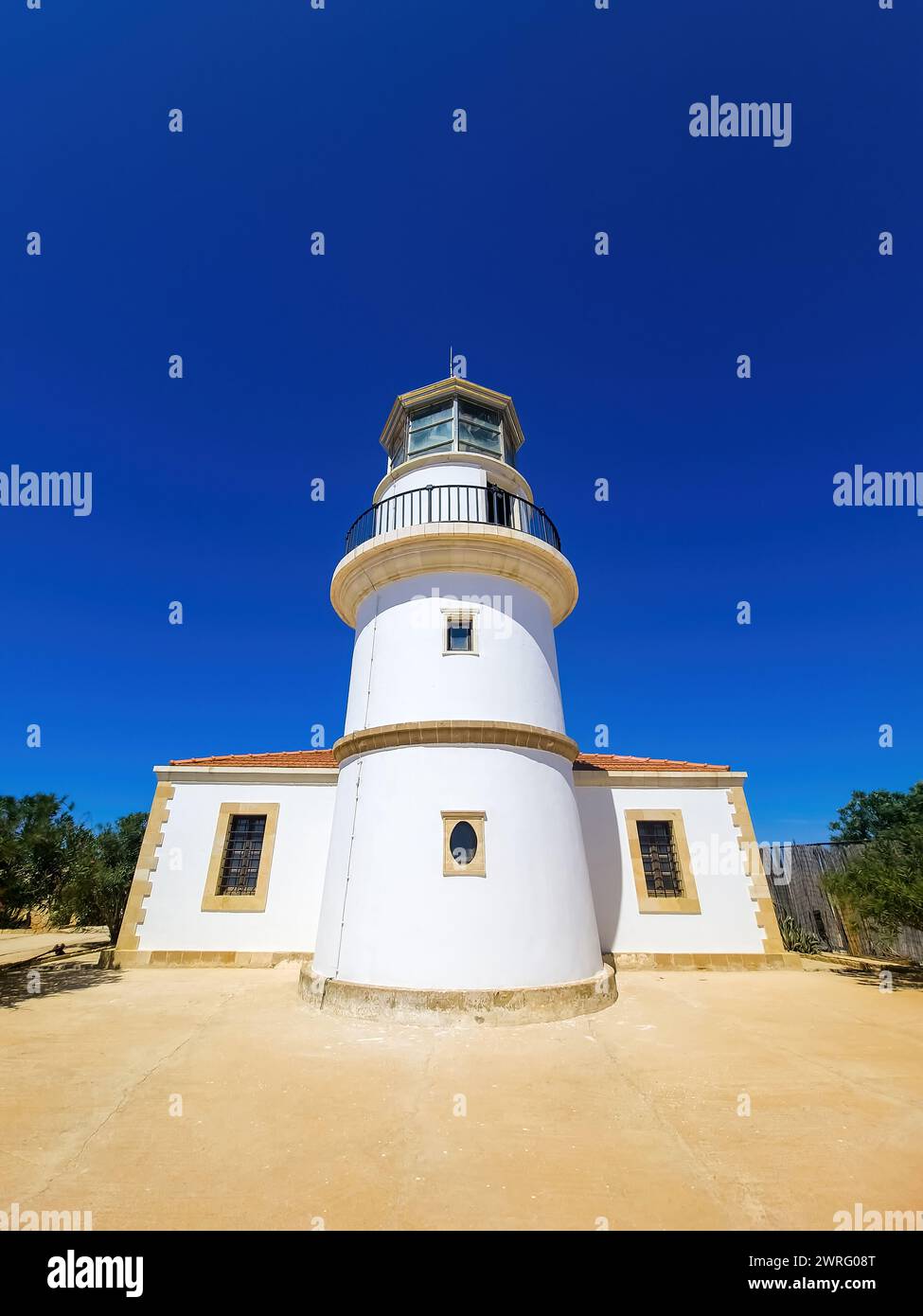Gavdos Lighthouse, Crete island summer destination Greece. Under view ...