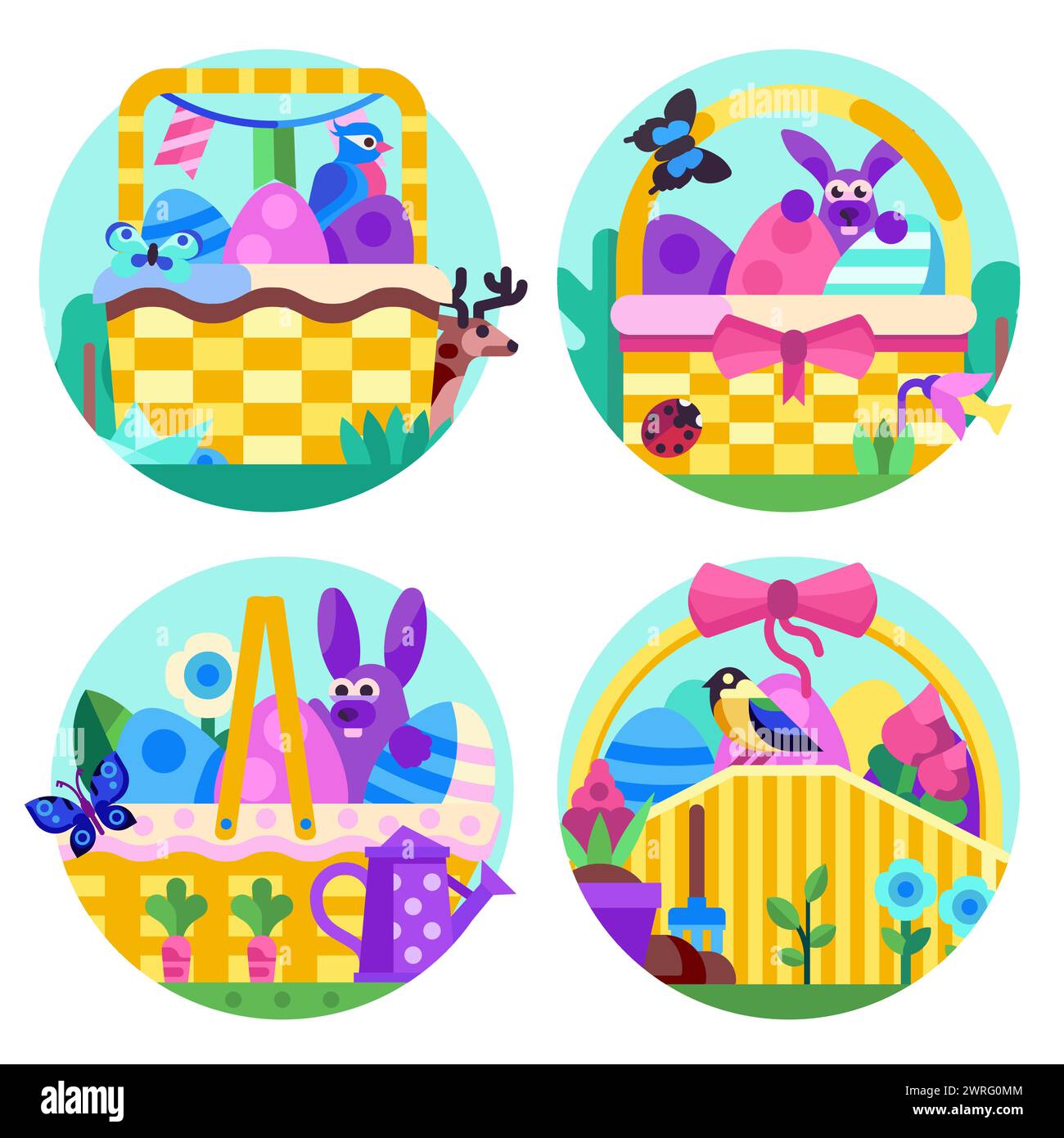 Weaved baskets Stock Vector Images - Alamy