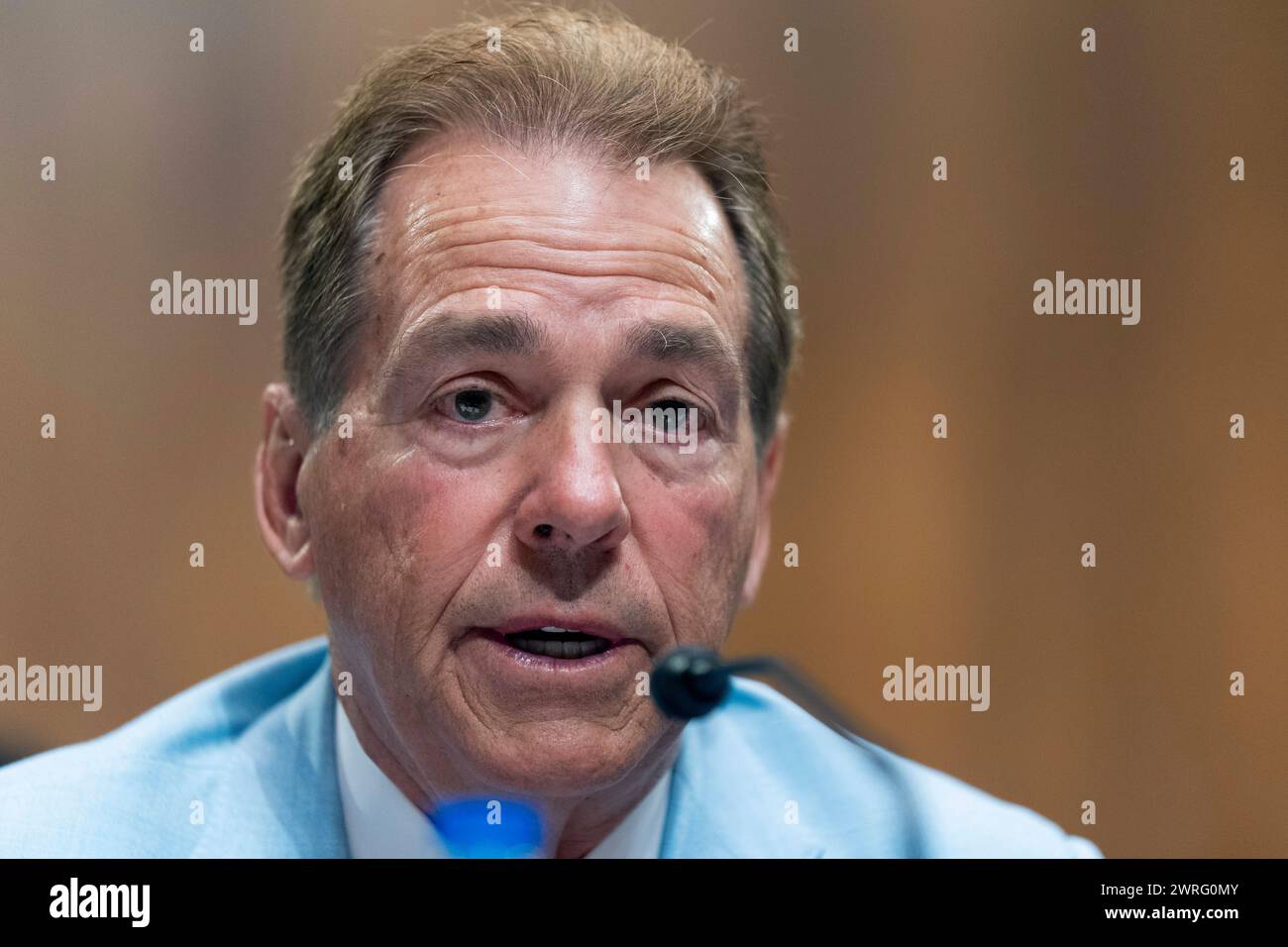 Former University of Alabama Head Football Coach Nick Saban speaks ...