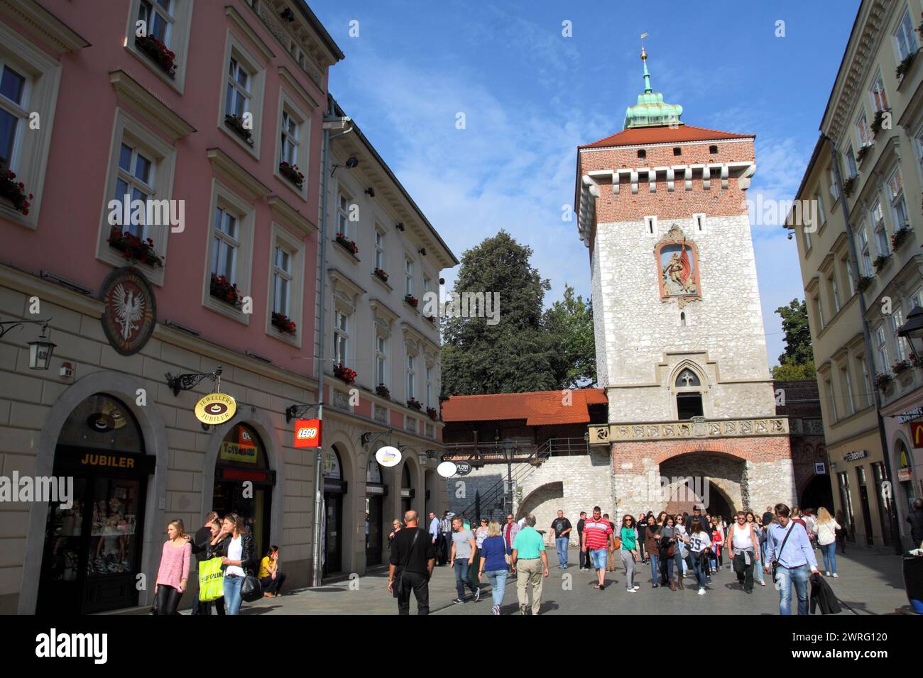 Cracow. Krakow. Poland. Florianska Street and Florianska Gate (Brama ...