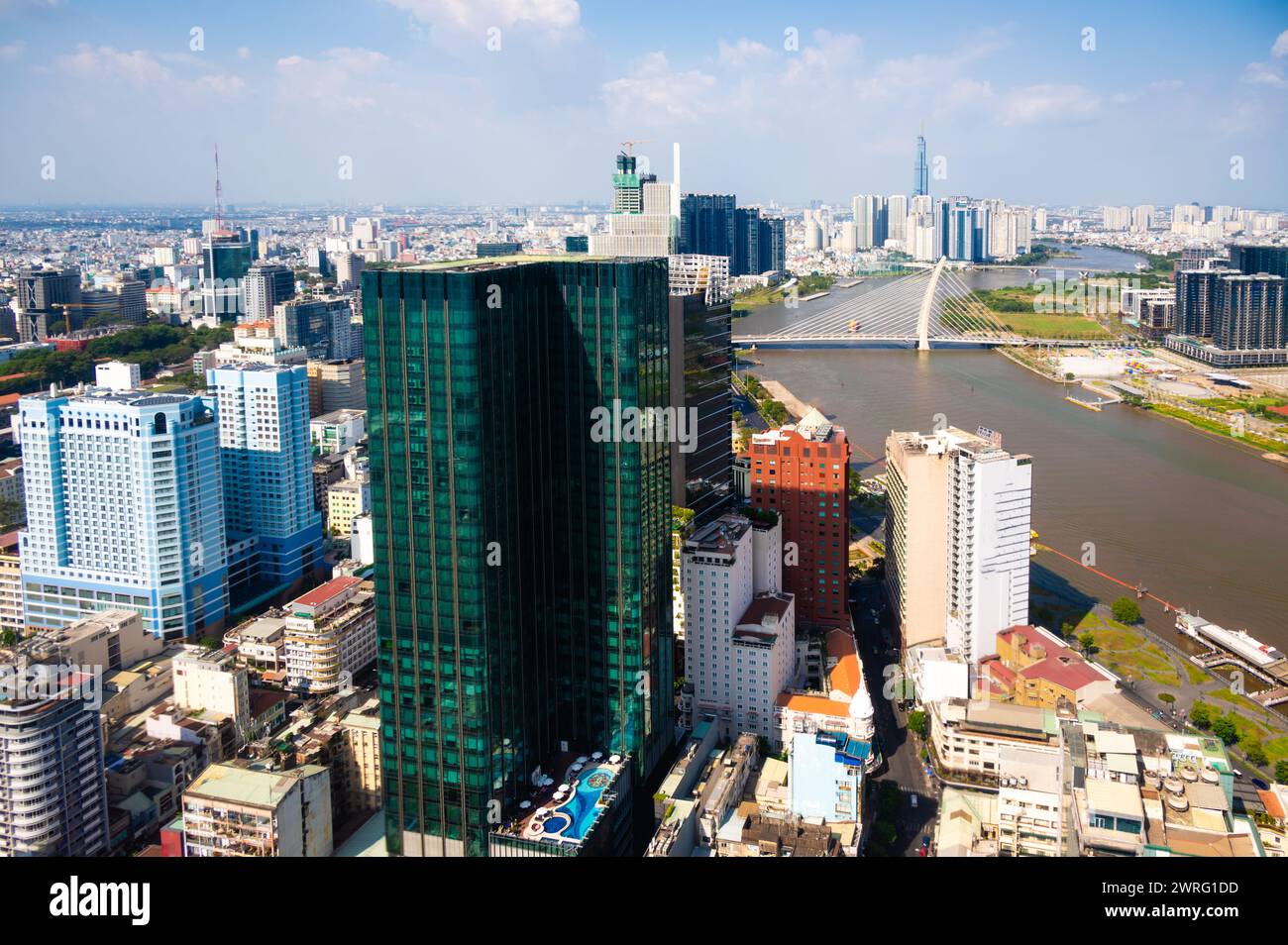 Ho Chi Minh city aerial panoramic view in Vietnam Stock Photo - Alamy