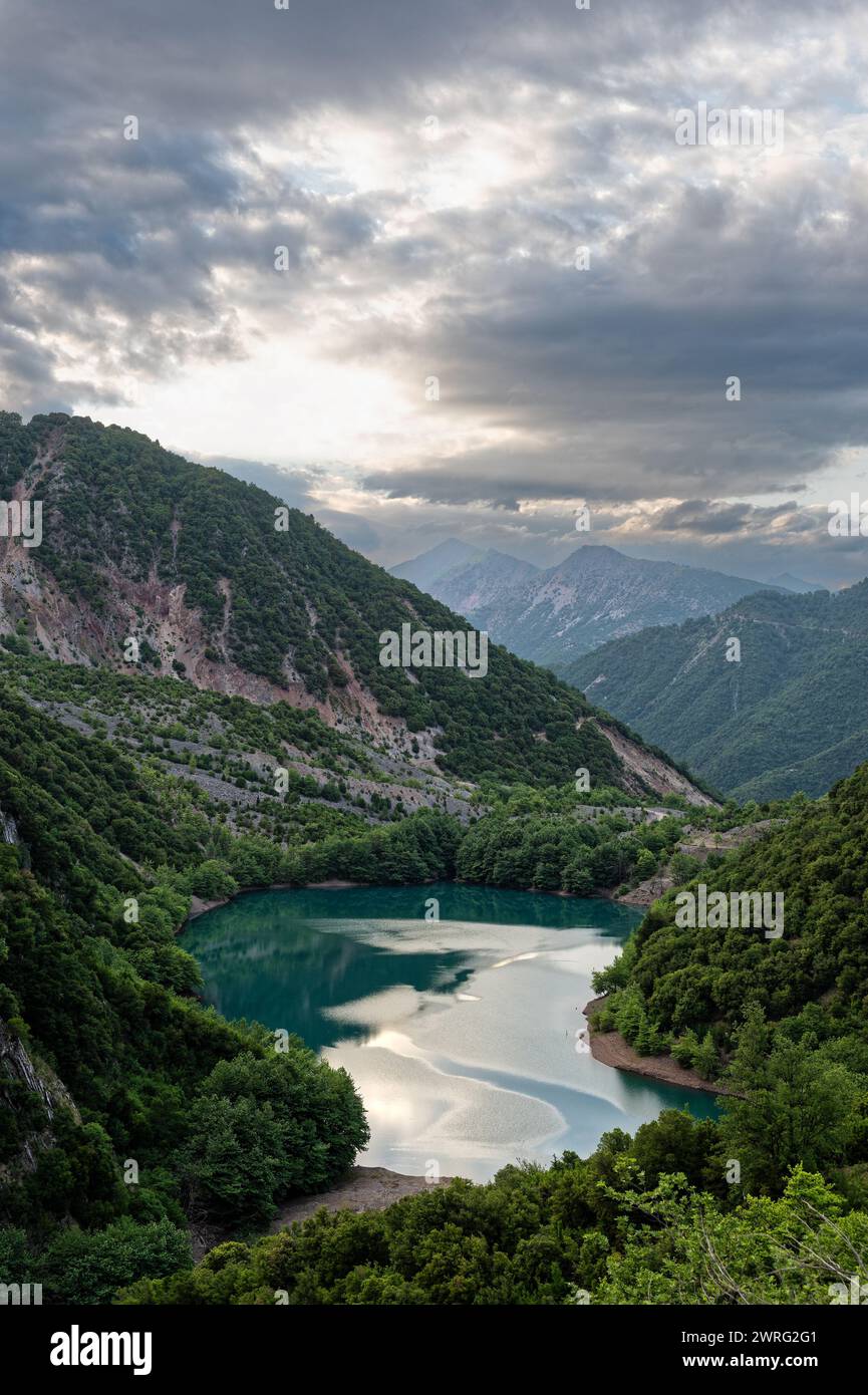 View of the impressive Stefaniada Lake, one of the so-called Dragon ...