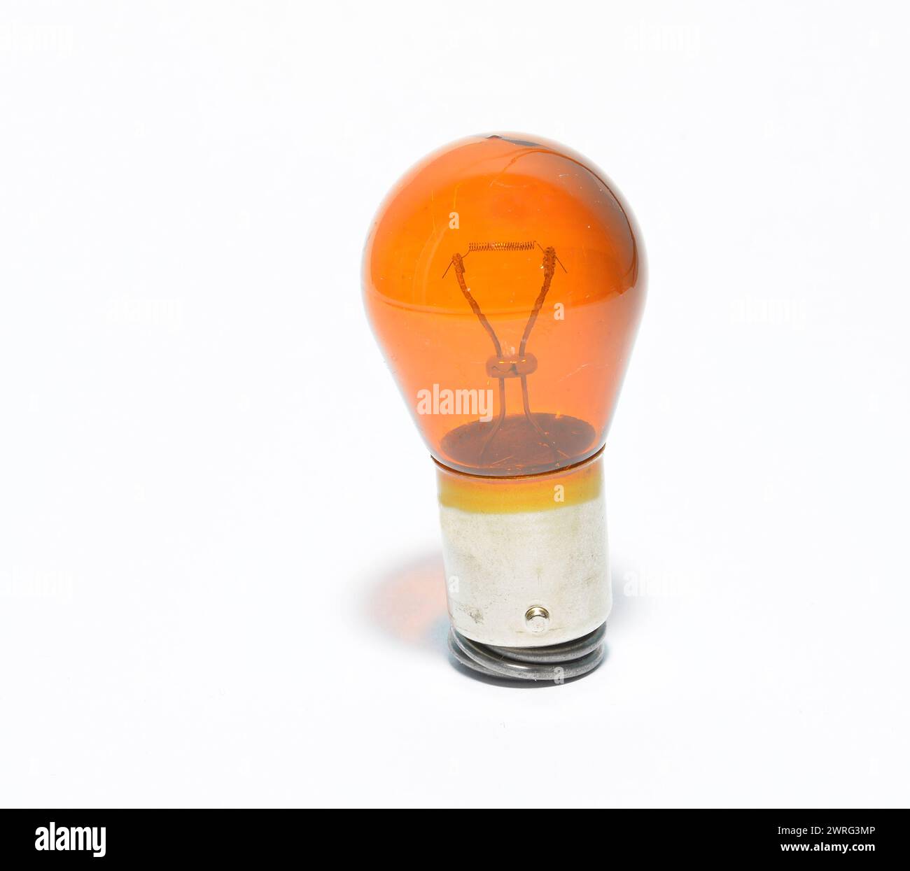 Orange Turn Signal Light Bulb on white background Stock Photo - Alamy