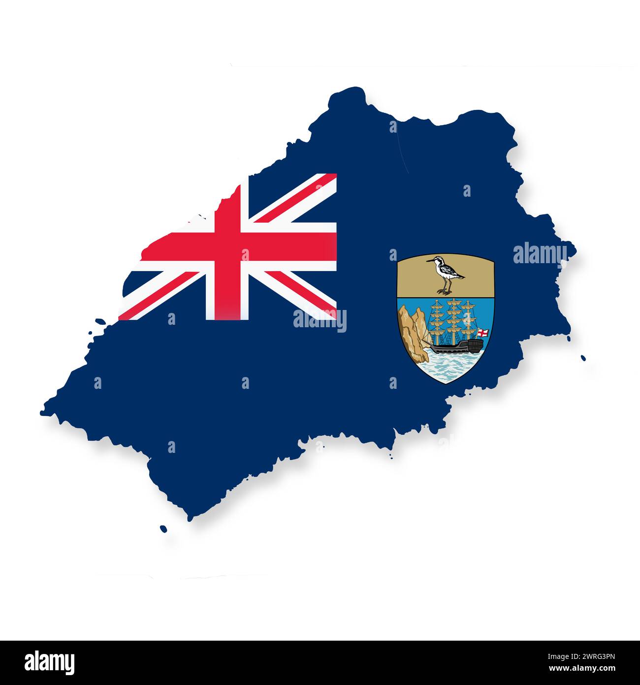 Saint Helena flag map with clipping path Stock Photo - Alamy