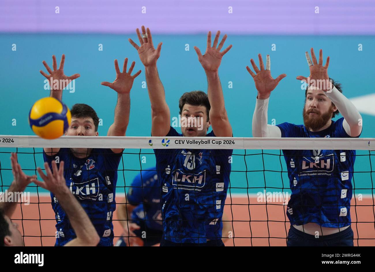 12 March 2024, Lower Saxony, Lüneburg: Volleyball, men: CEV Cup, SVG ...