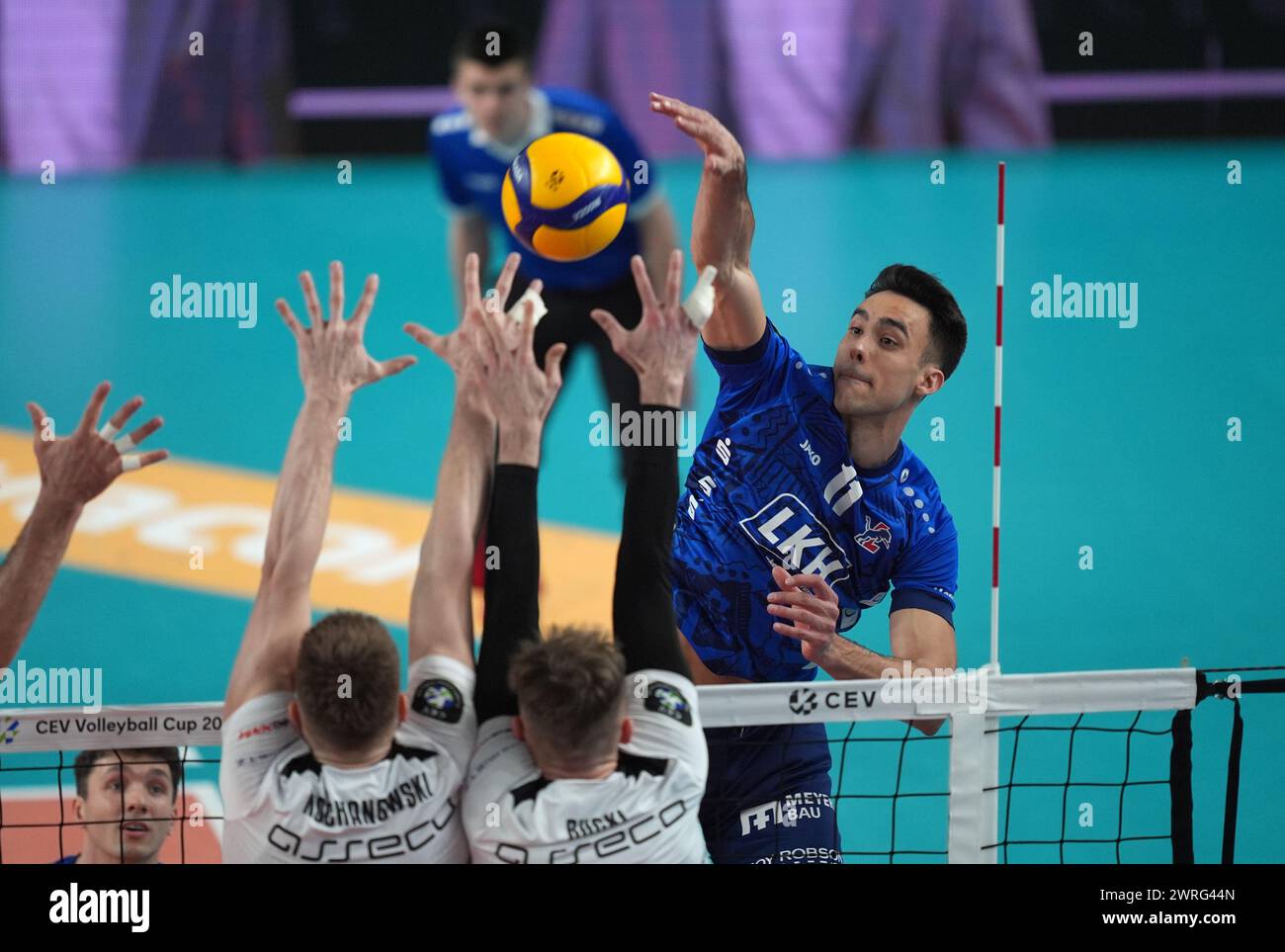 12 March 2024, Lower Saxony, Lüneburg: Volleyball, men: CEV Cup, SVG ...