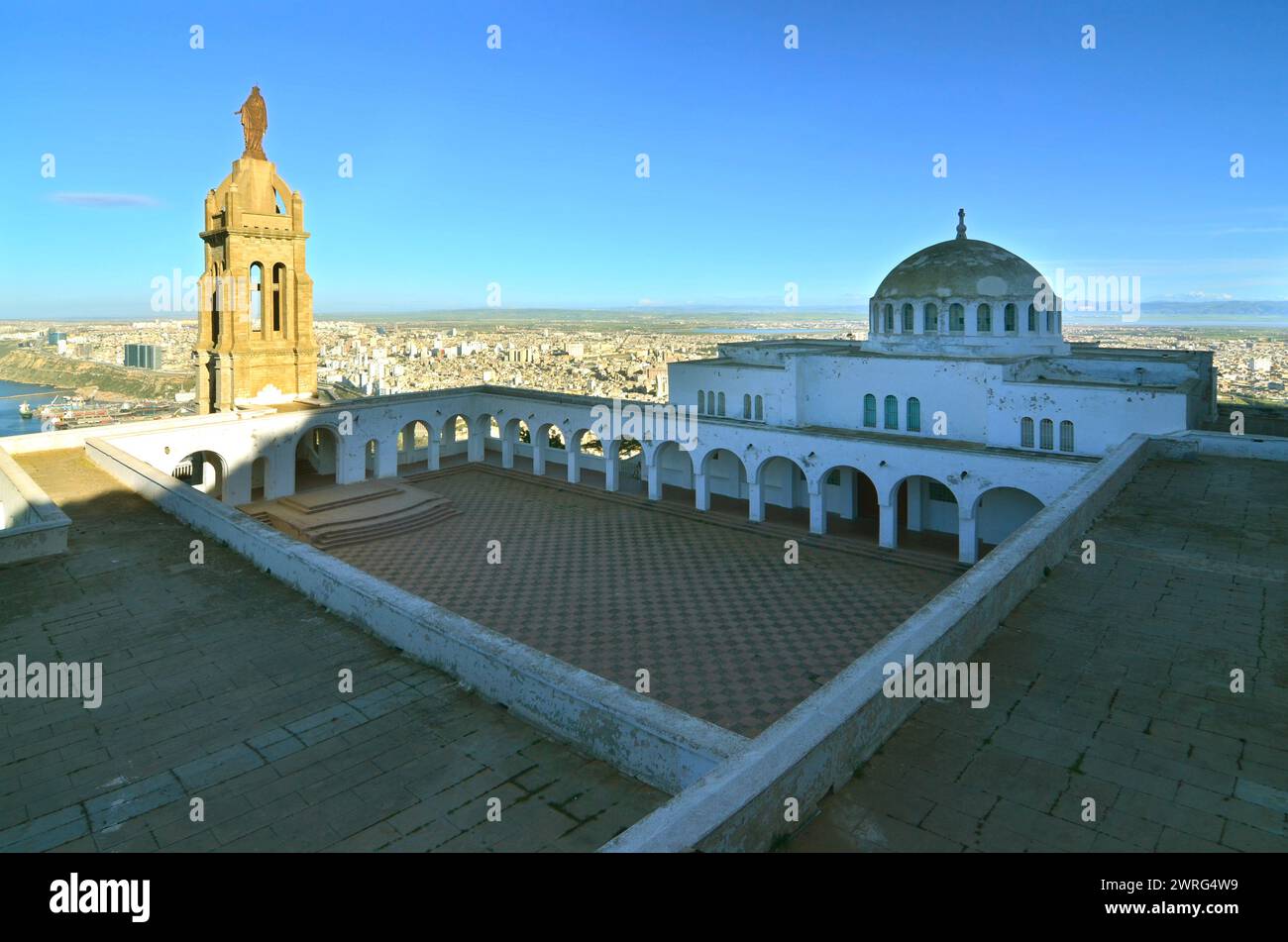 The Virgin Mary of Santa Cruz overlooking the city of Oran, Algeria ...