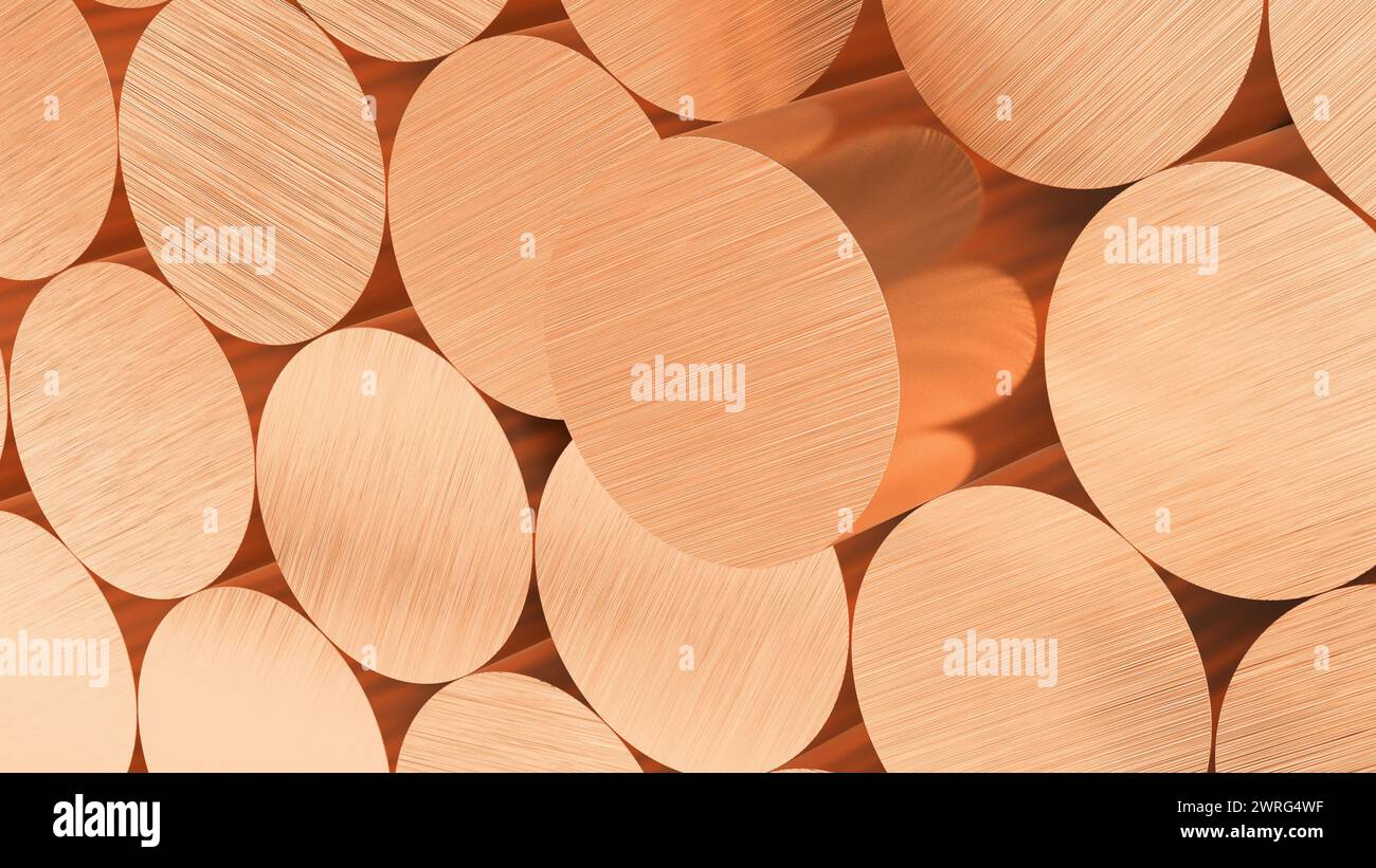 Copper rods. 3d illustration Stock Photo - Alamy