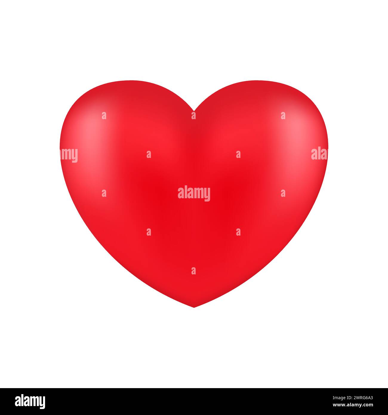 Red realistic heart icon on white background. 3d vector illustration Stock Vector Image & Art ...