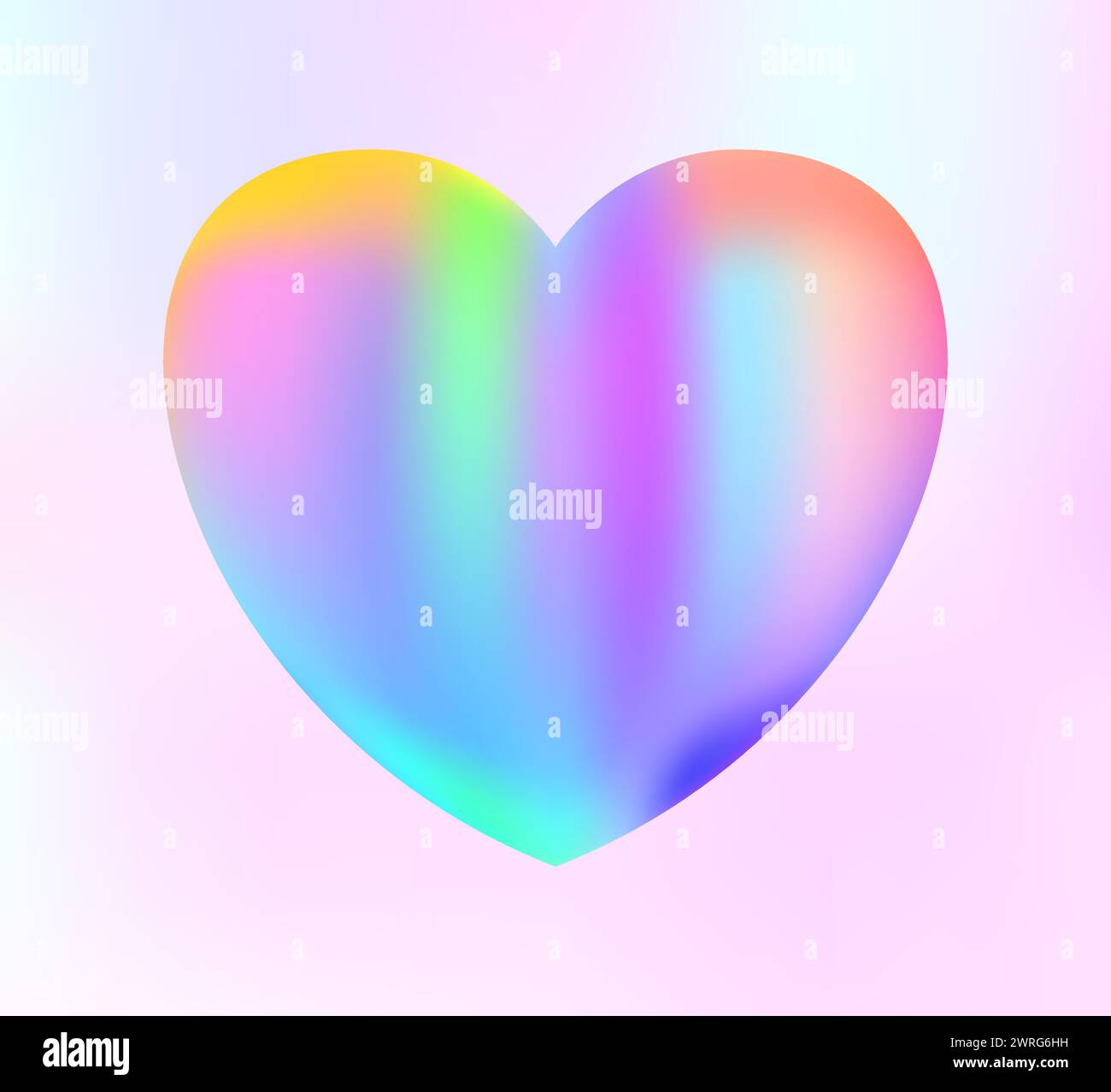 Holographic heart. Fluid liquid chrome heart shape. 3d y2k Stock Vector ...