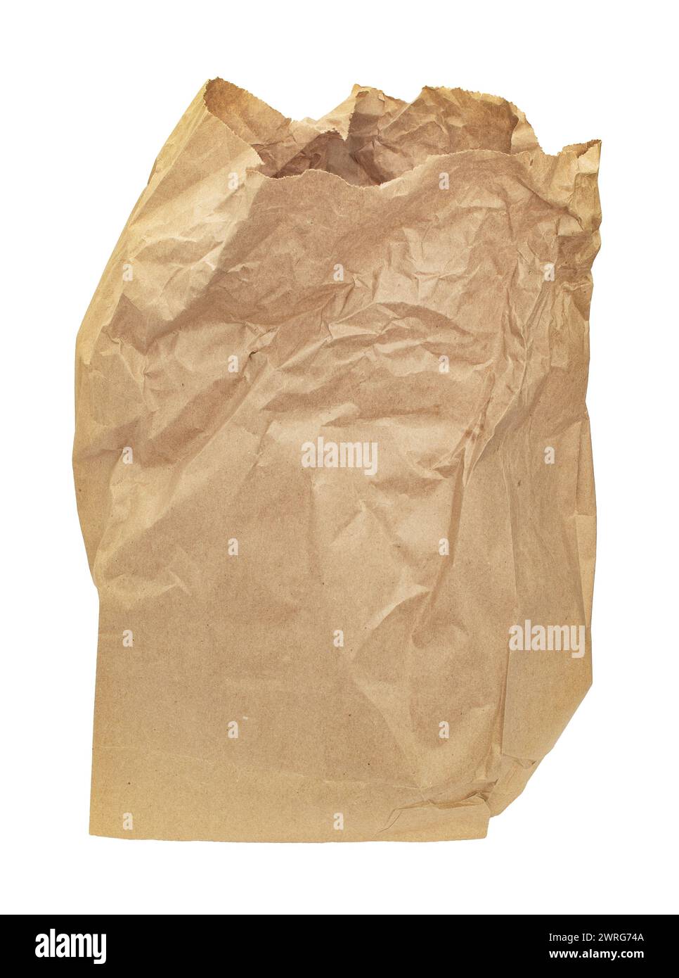 Old and wrinkled brown paper bag on white Stock Photo - Alamy