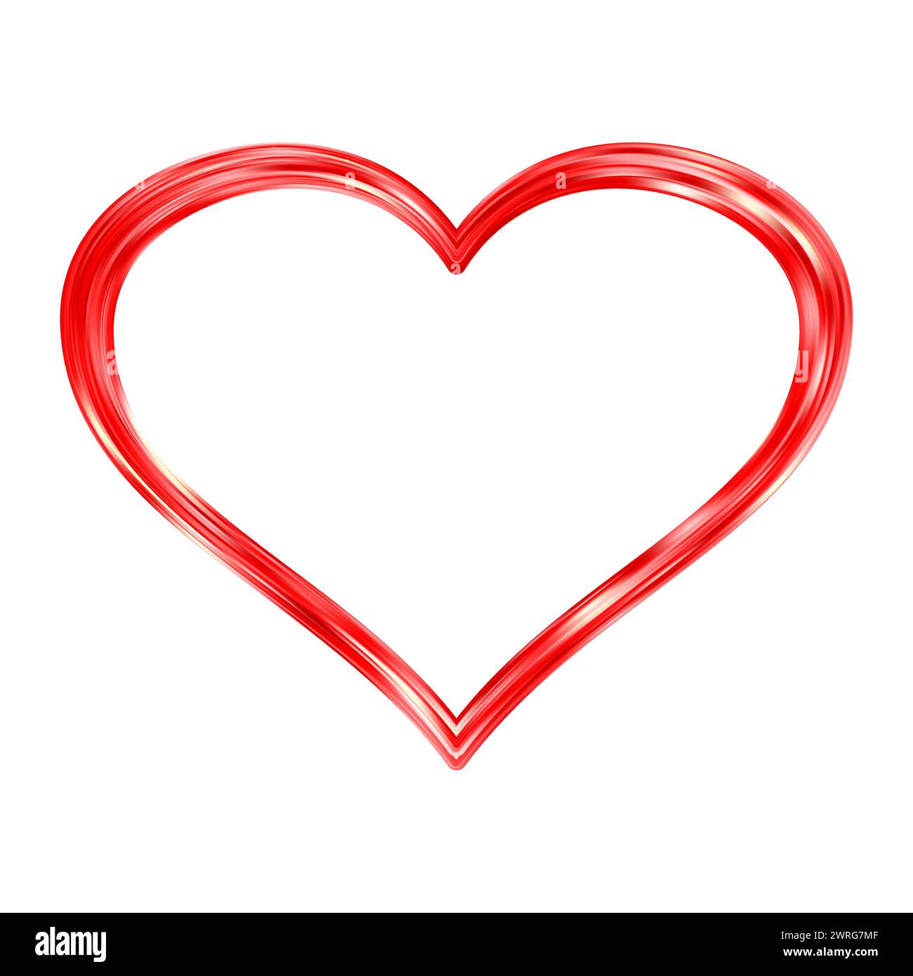 Thin gold heart frame. Golden realistic heart border. Luxury symbol of ...