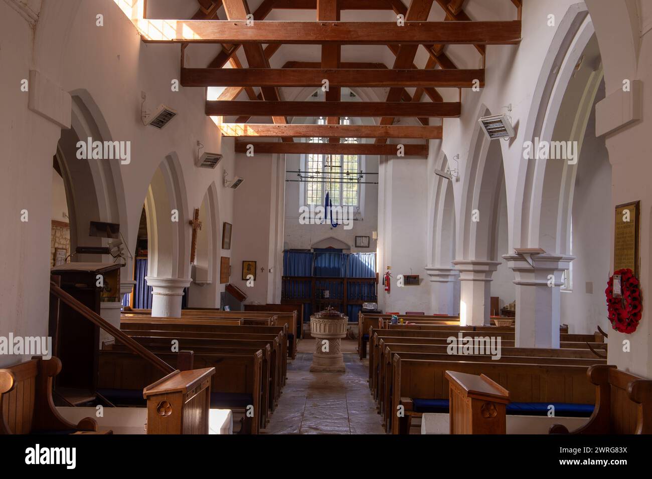 Interior of Saint Andrews church Heddington near Calne Wiltshire ...