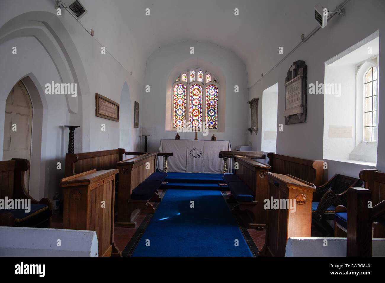 Interior of Saint Andrews church Heddington near Calne Wiltshire ...
