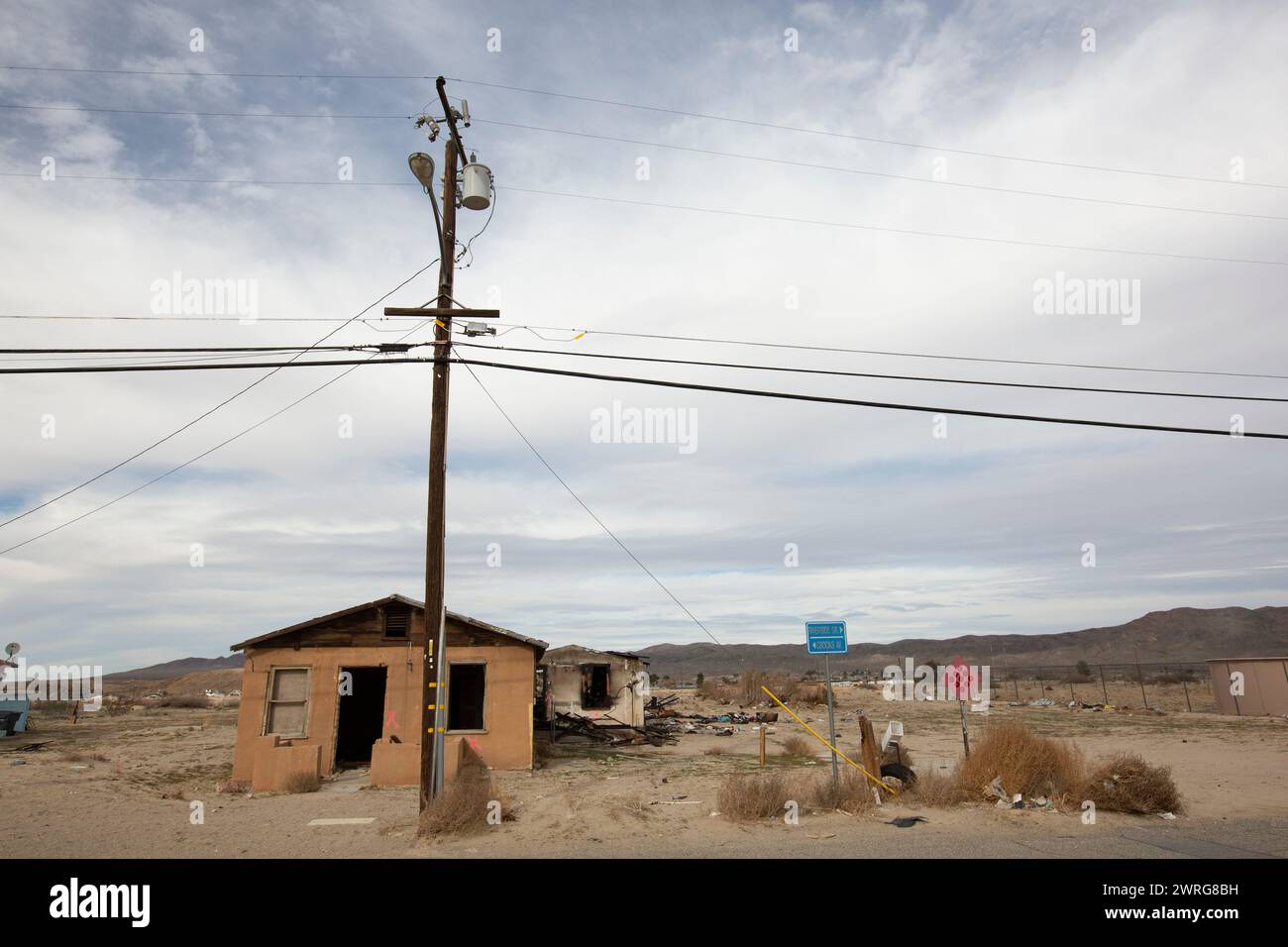 Barstow, California, USA - June 20, 2020: Afternoon sun shines on a ...