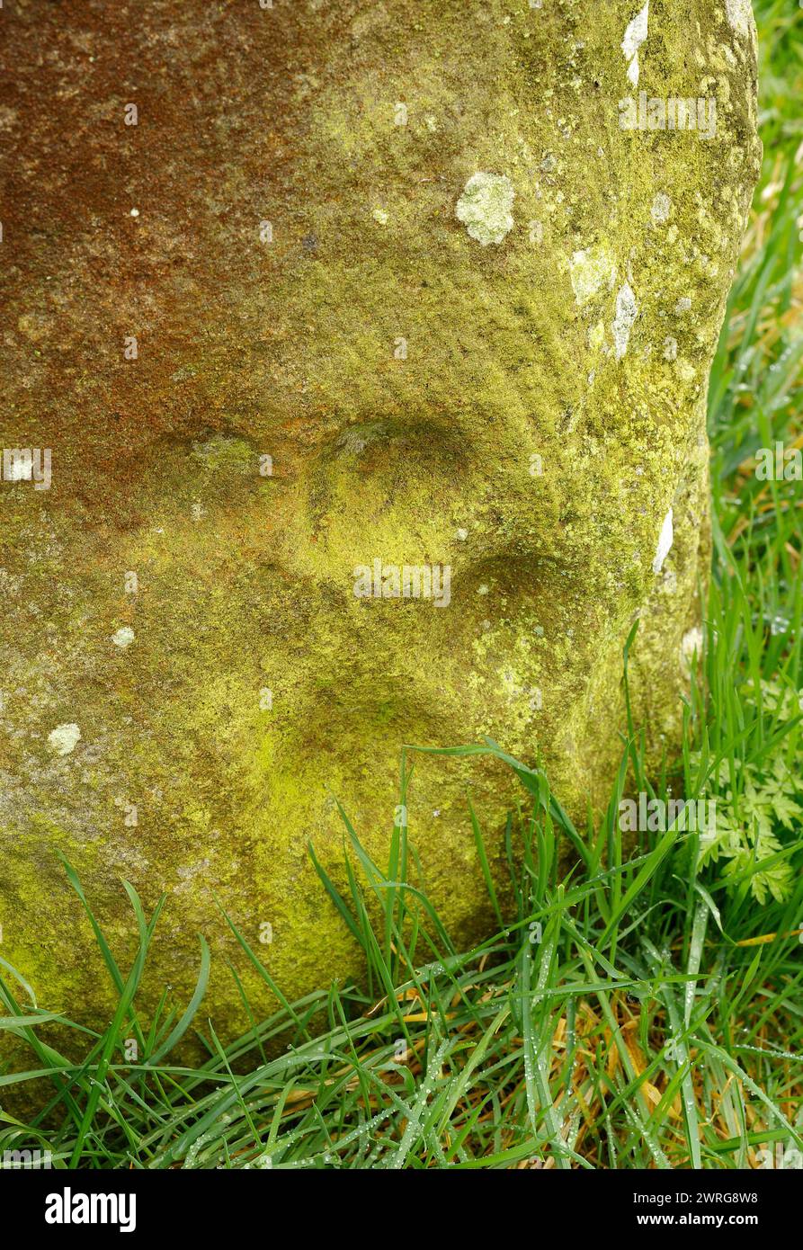 The Matfen - Standing Stone / Menhir - Cup Markings Stock Photo - Alamy