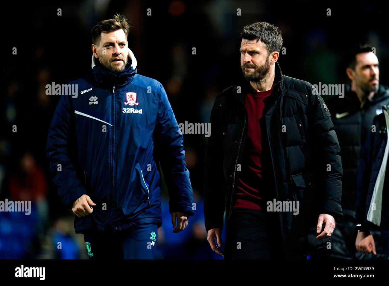 Middlesbrough manager Michael (right) and Middlesbrough first team ...