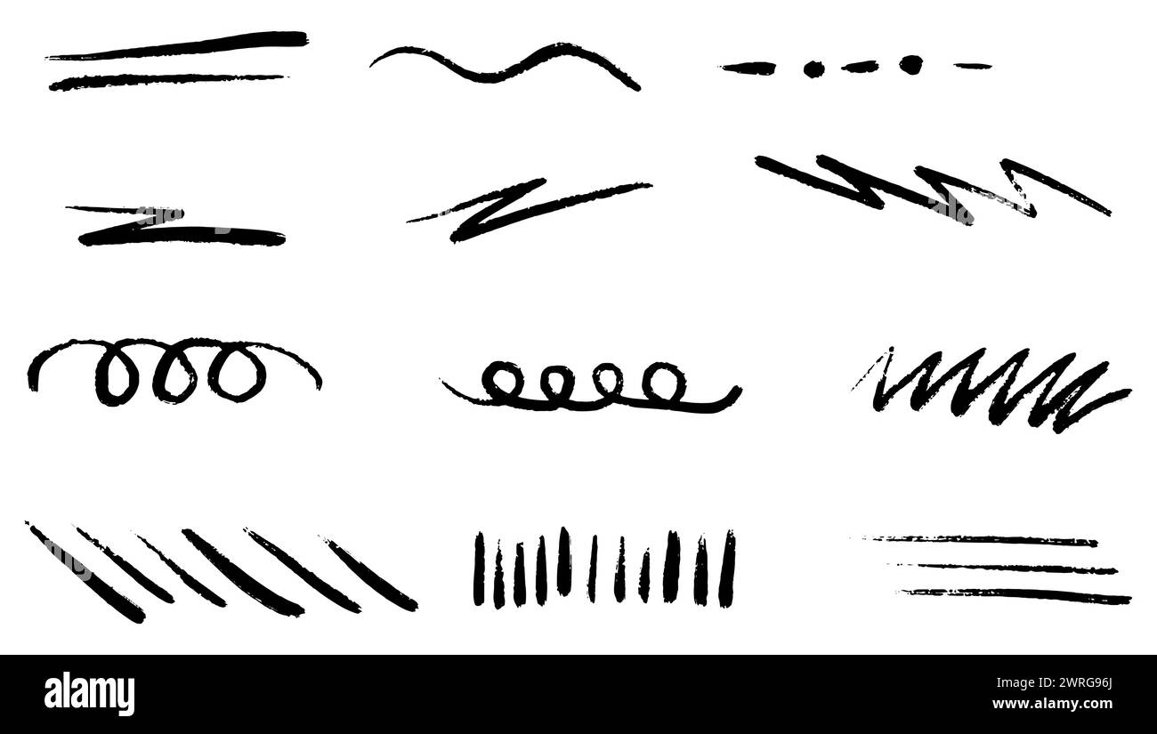 Set of different hand drawn, vector strokes Stock Vector Image & Art ...