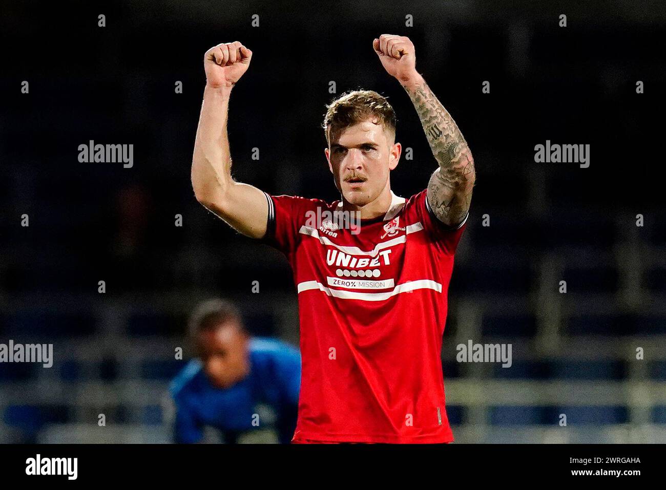 Middlesbrough's Riley McGree celebrates scoring the opening goal of the ...