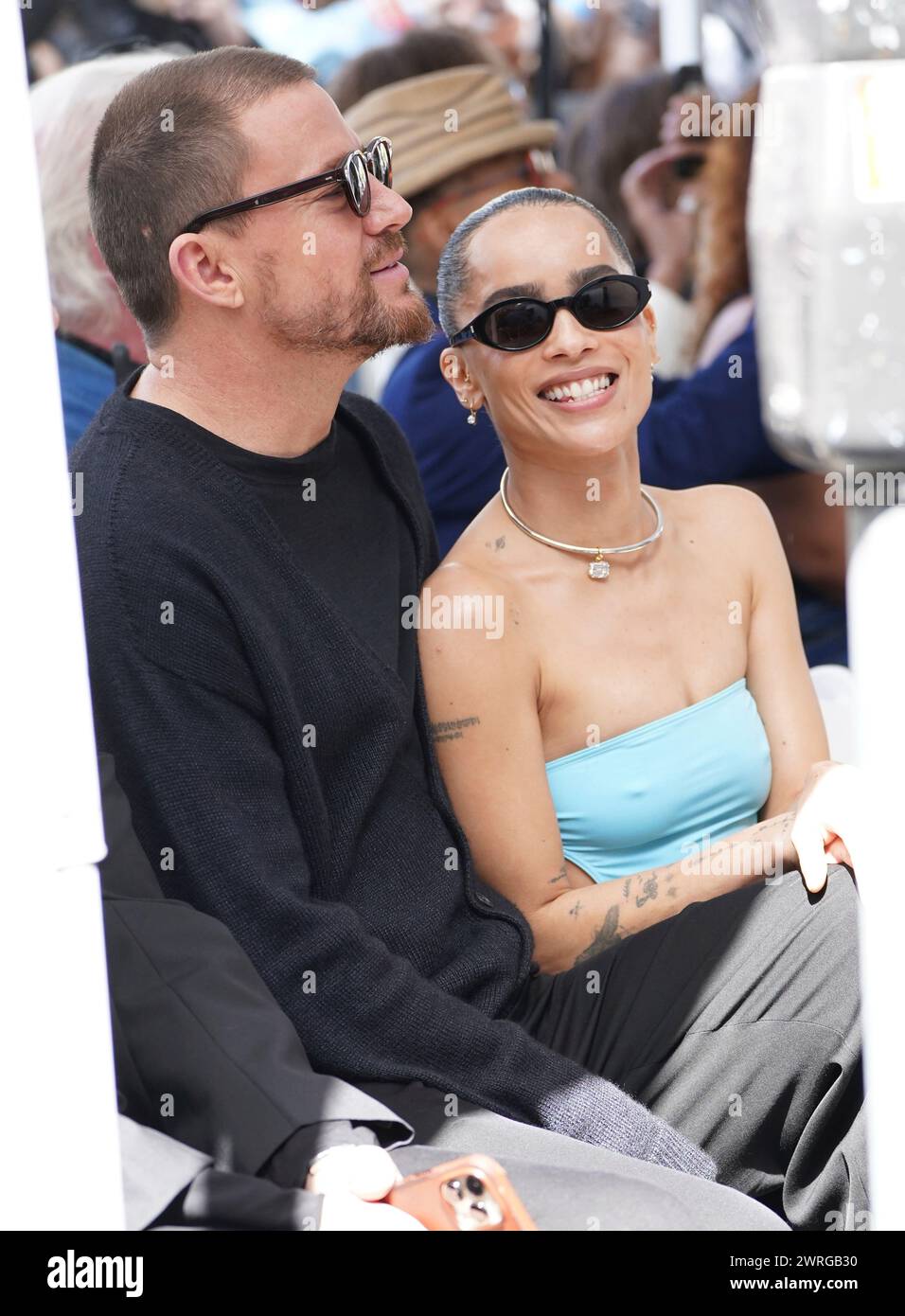 Channing Tatum, left, and Zoe Kravitz attend a ceremony honoring Lenny ...