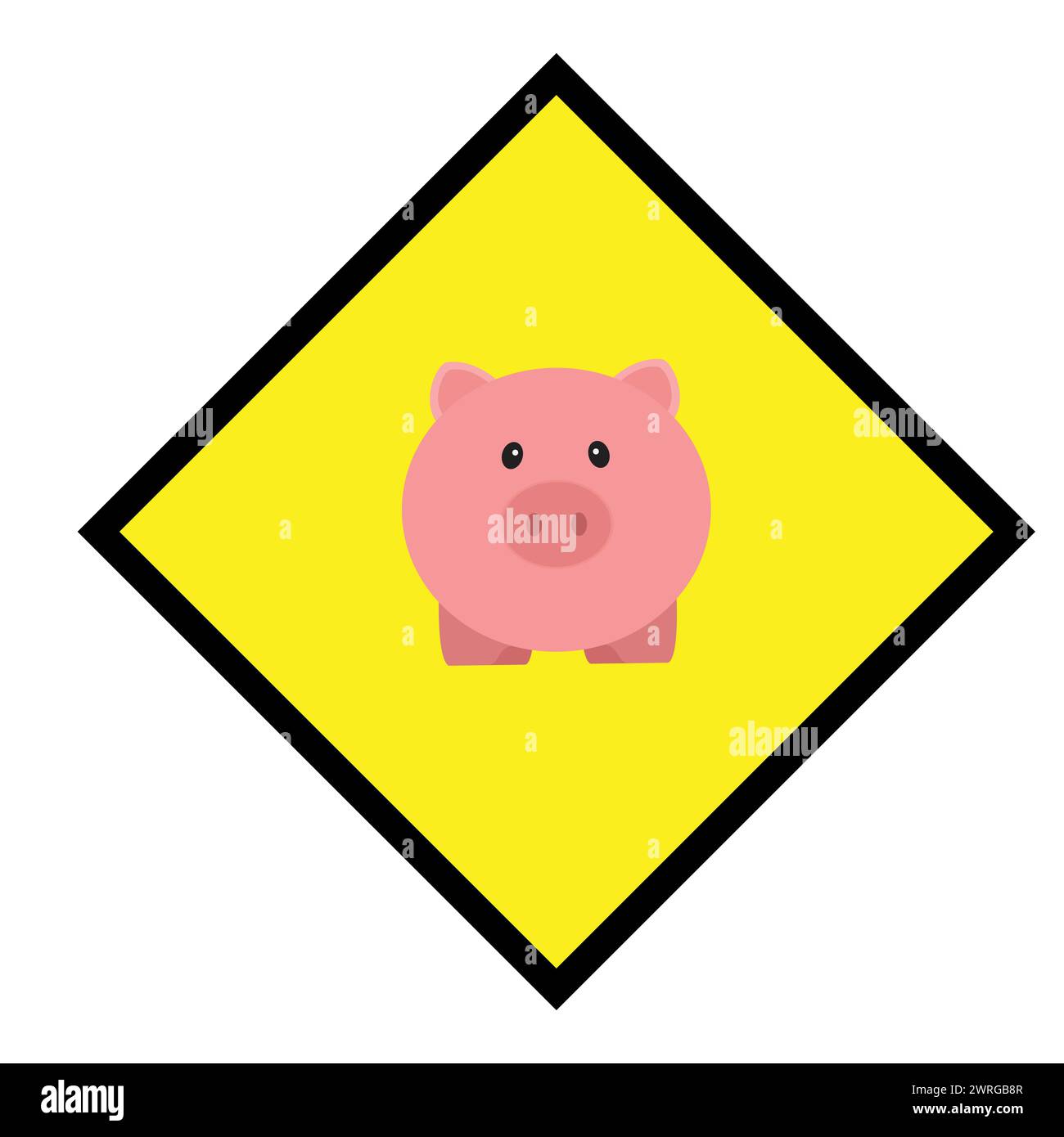 Pig on board sign with a cute pink pig symbol Stock Vector Image & Art ...