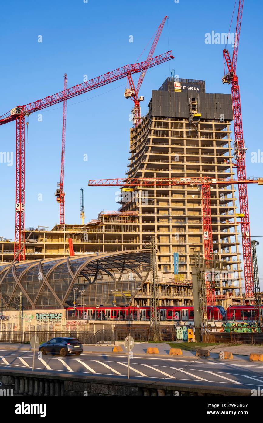 Shell of the Elbtower construction project, the architectural ...