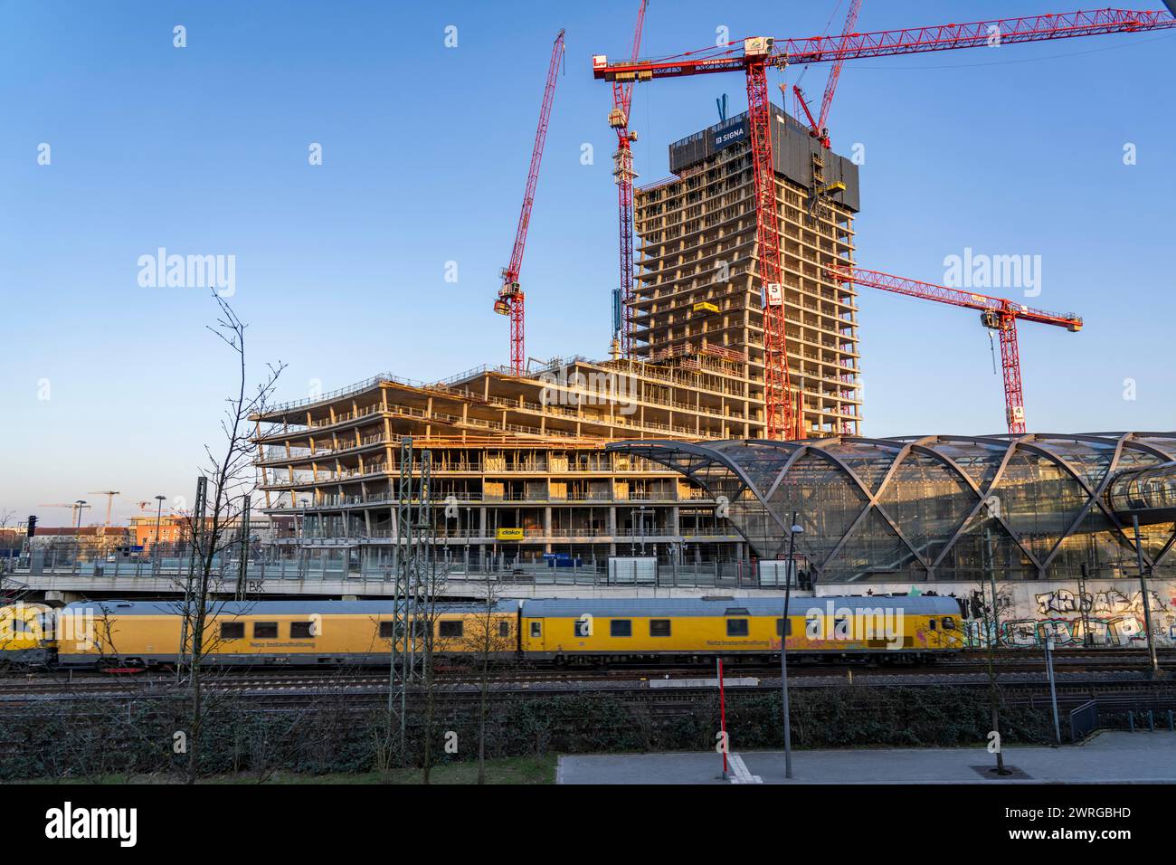 Shell of the Elbtower construction project, the architectural ...