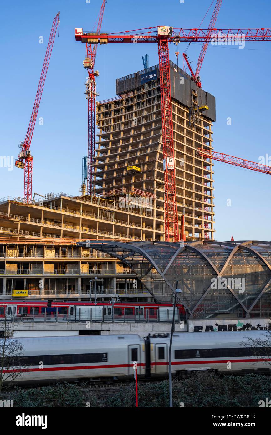 Shell of the Elbtower construction project, the architectural ...