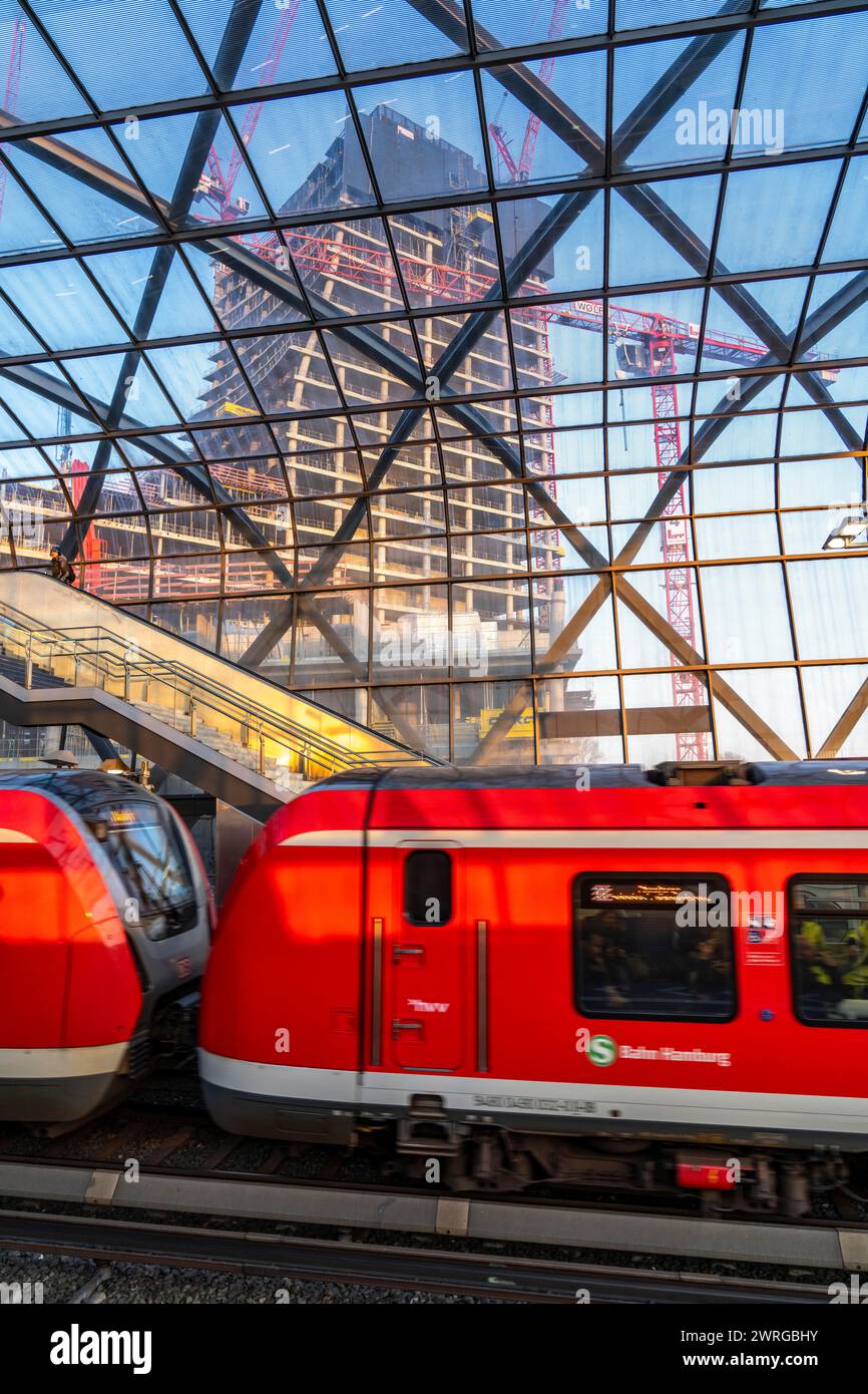Shell of the Elbtower construction project, the architectural ...