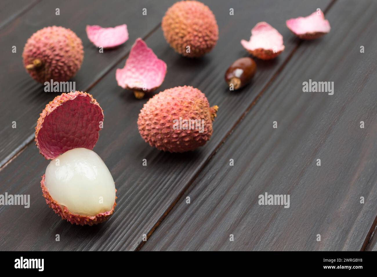 Top view lychee fruit hi-res stock photography and images - Alamy