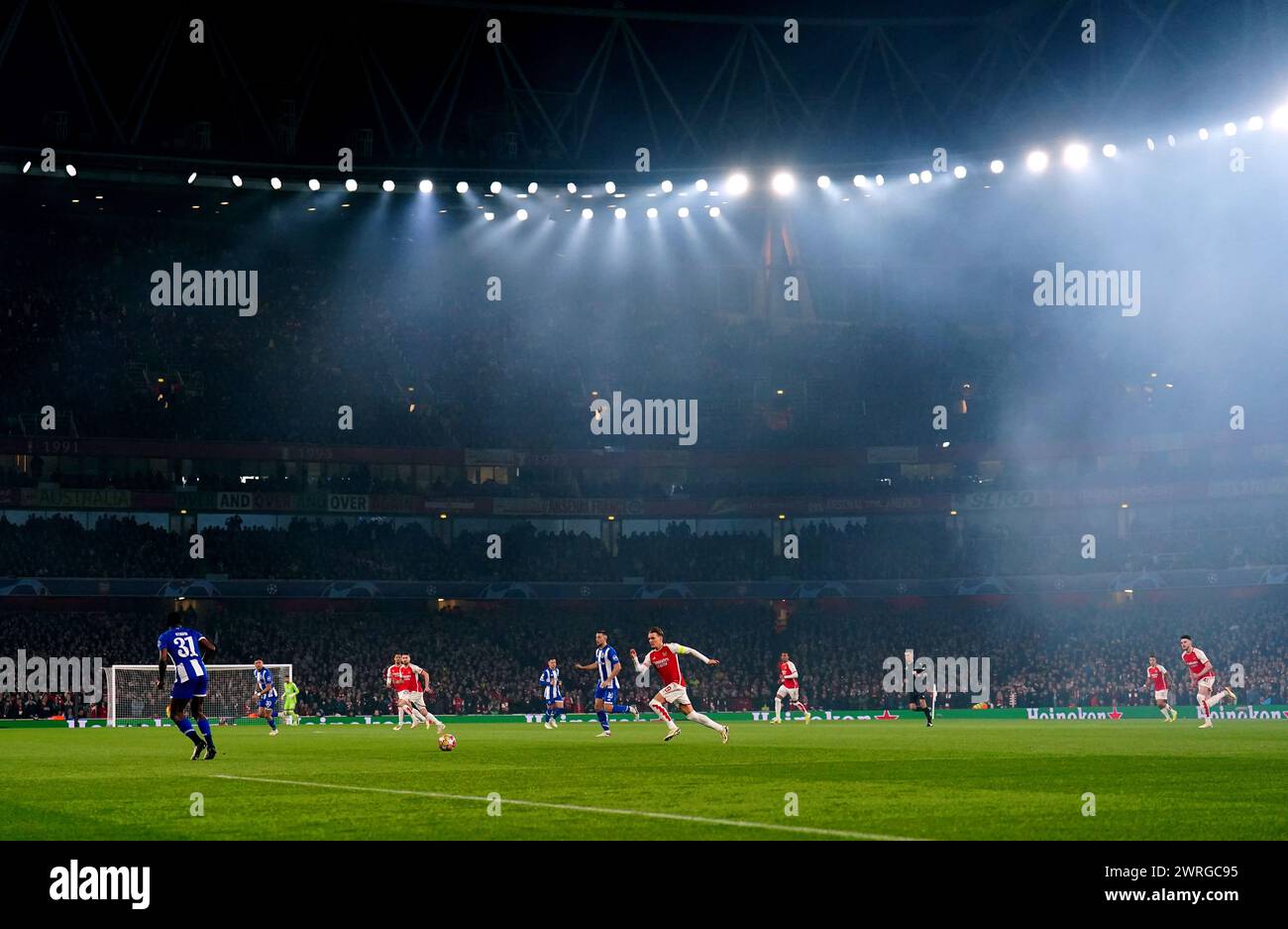 A general view of play during the UEFA Champions League Round of 16 ...