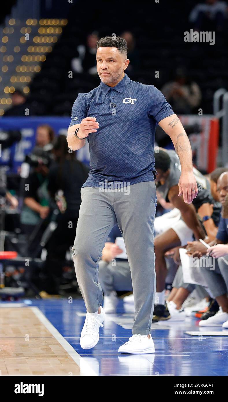March 12, 2024: Georgia Tech Yellow Jackets Head Coach Damon Stoudamire ...