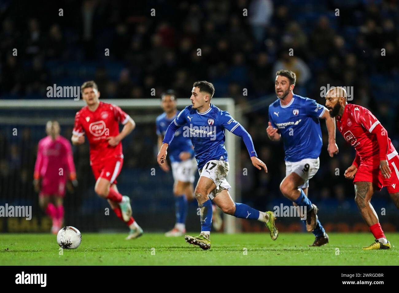 Chesterfield, UK. 12th Mar, 2024. Chesterfield midfielder Armando Dobra ...