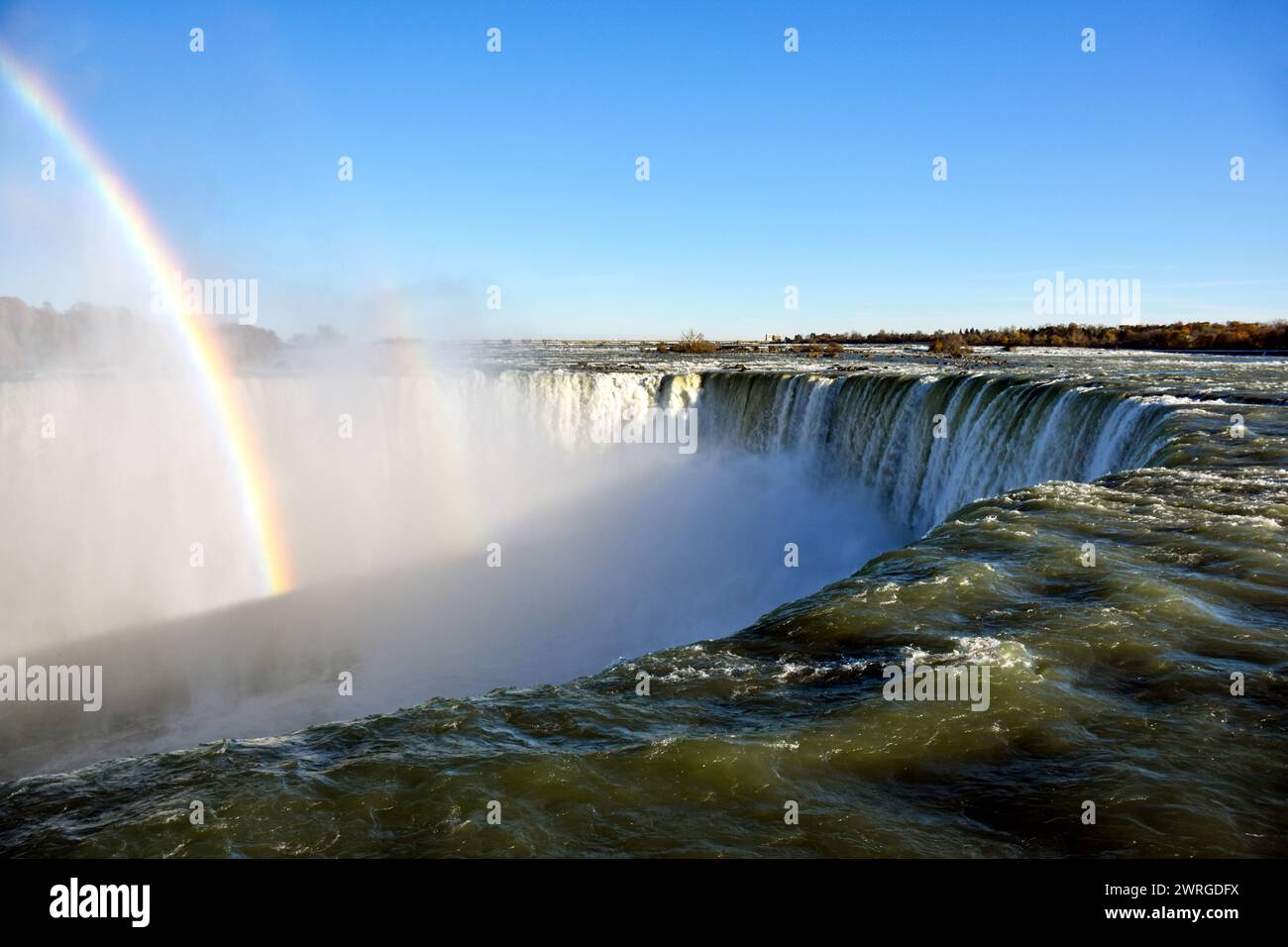 A double rainbow is seen at Table Rock, the viewing platform on the ...