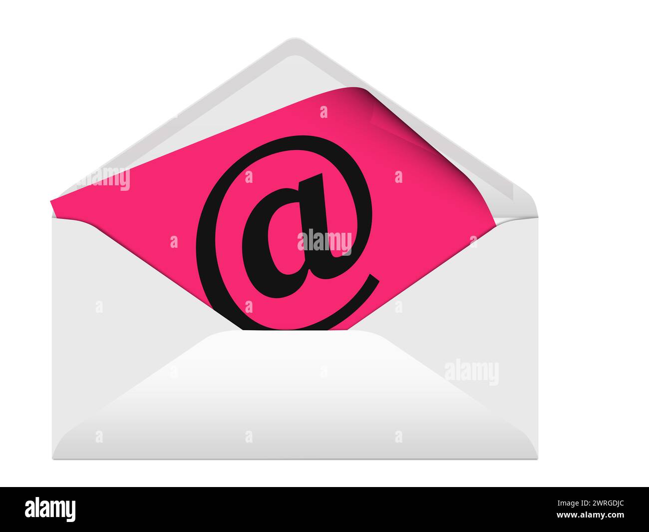 Envelope with at sign, 3d illustration Stock Photo - Alamy
