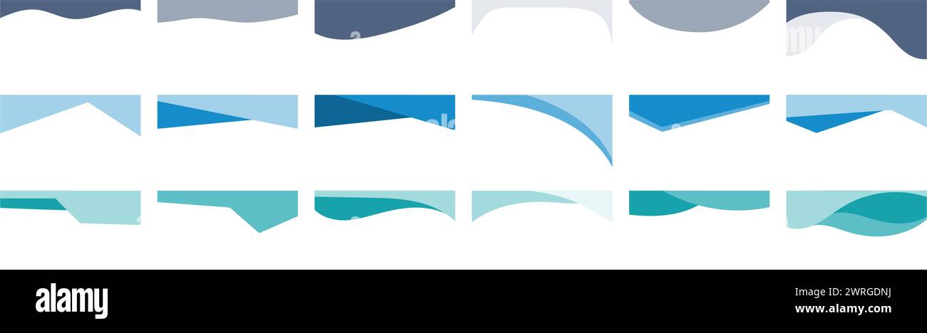 Array Of Varied Shapes Designed For Website Headers Or Footers Template For Separating Elements