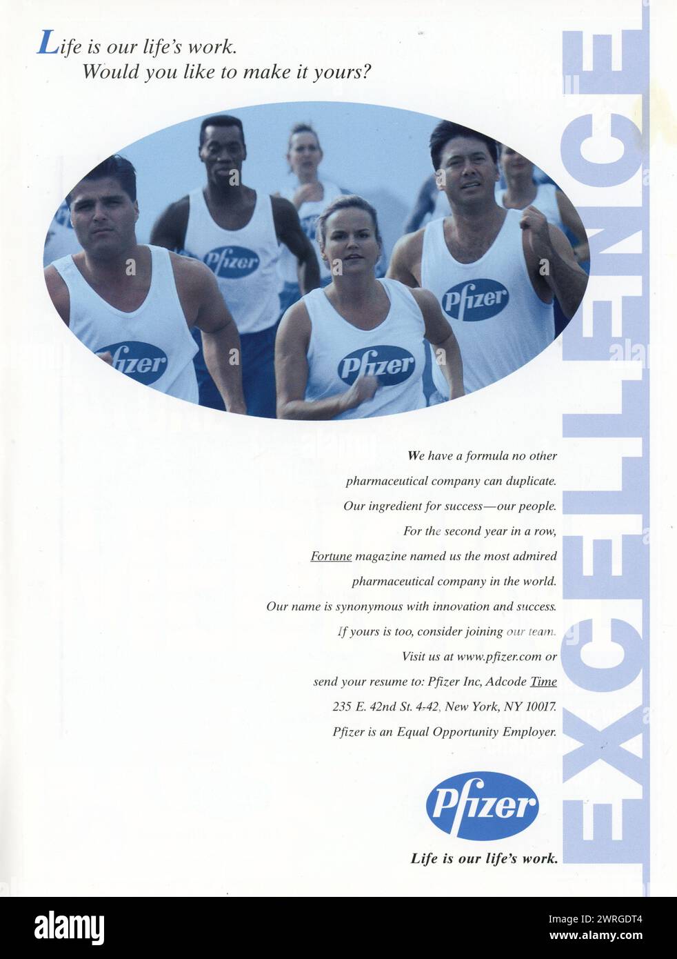 Vintage "Time" magazine 11 January 1999 issue advert, USA Stock Photo ...