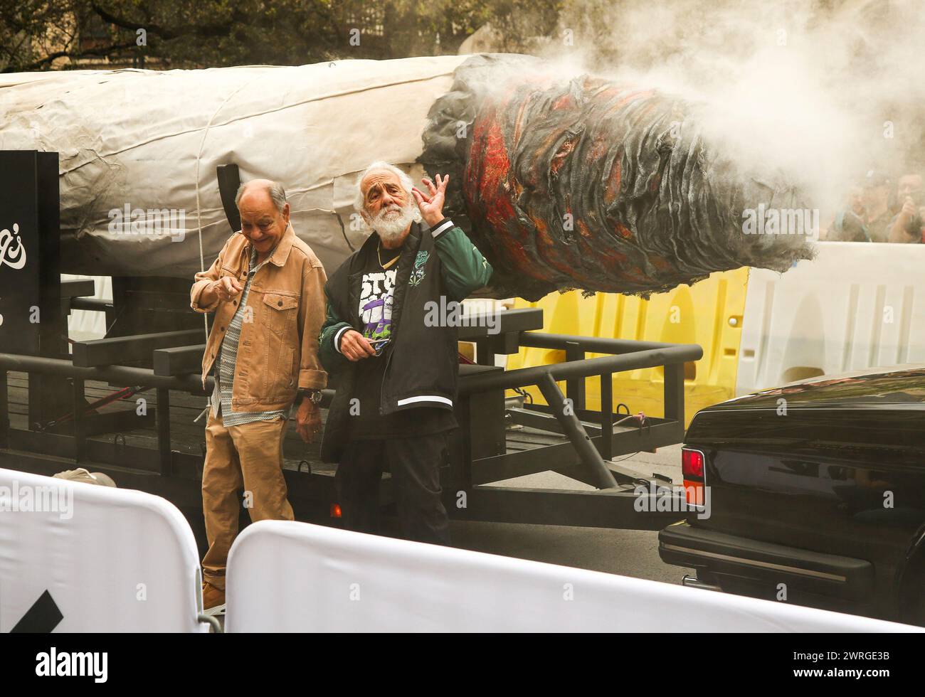 Cheech Marin, left, and Tommy Chong arrive for the world premiere of "Cheech & Chong's Last ...