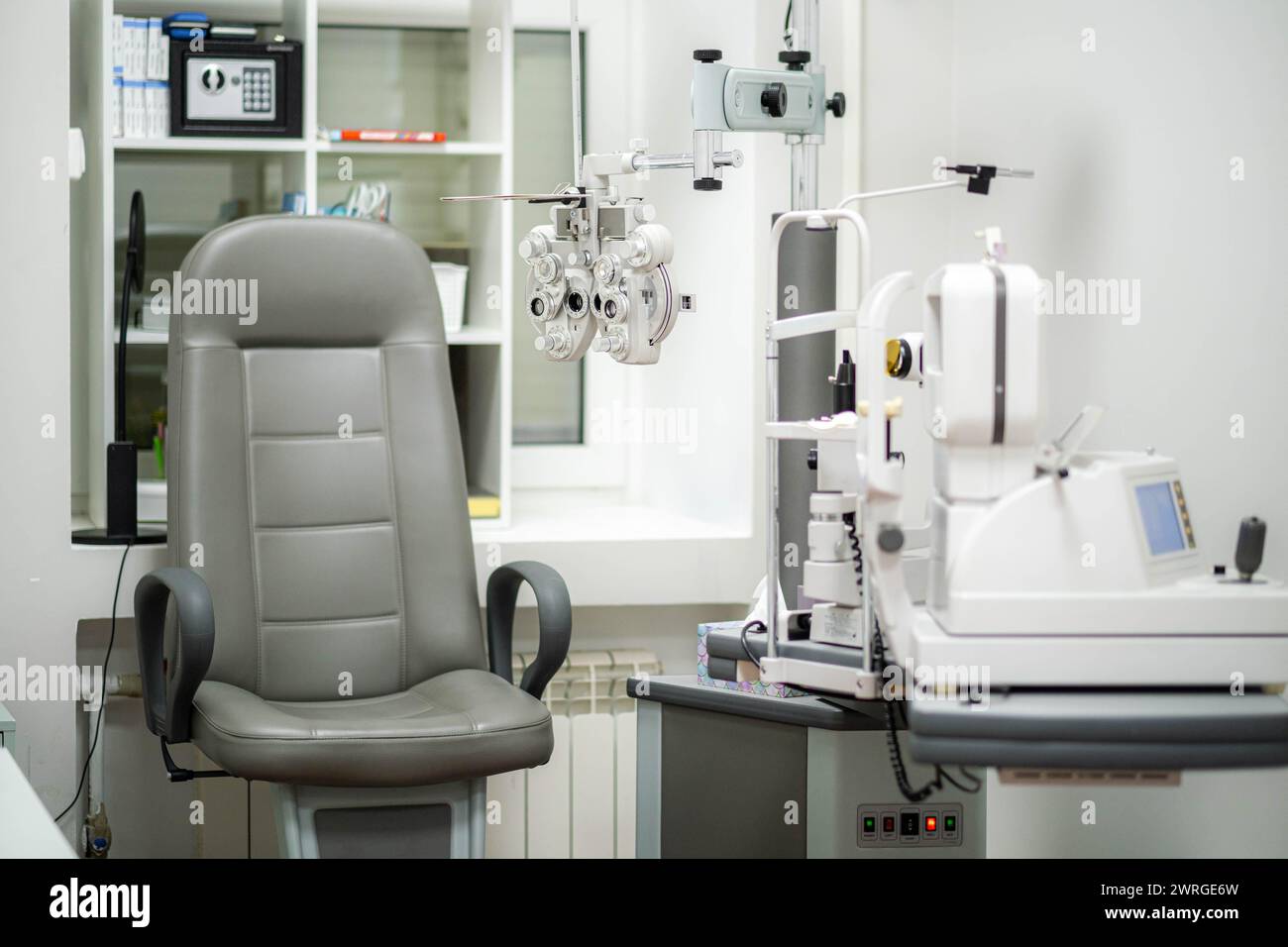 Ophthalmological cabinet with modern equipment in a medical clinic ...