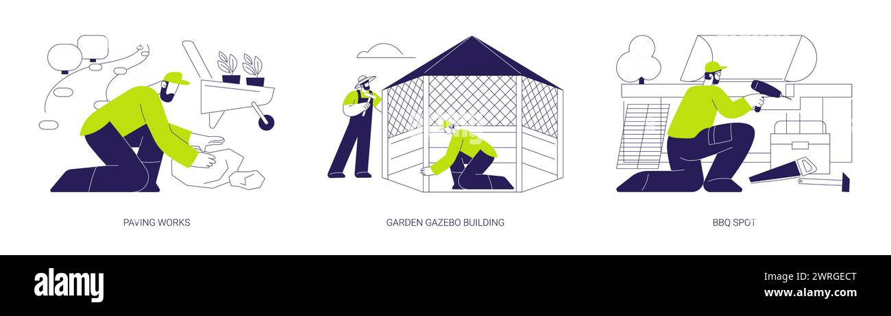 Small architectural forms installation abstract concept vector ...