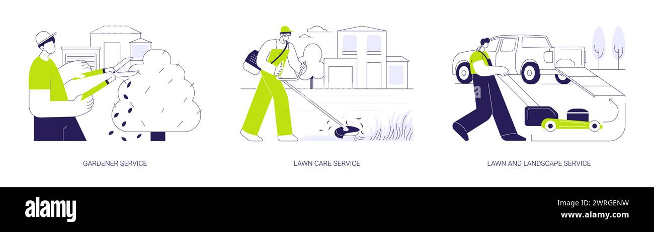 Backyard maintenance service abstract concept vector illustrations ...