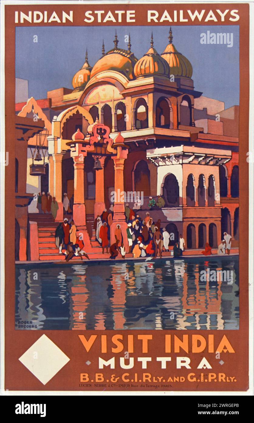 Vintage Travel Poster. Indian State Railways. by Roger Broders, 1920s ...