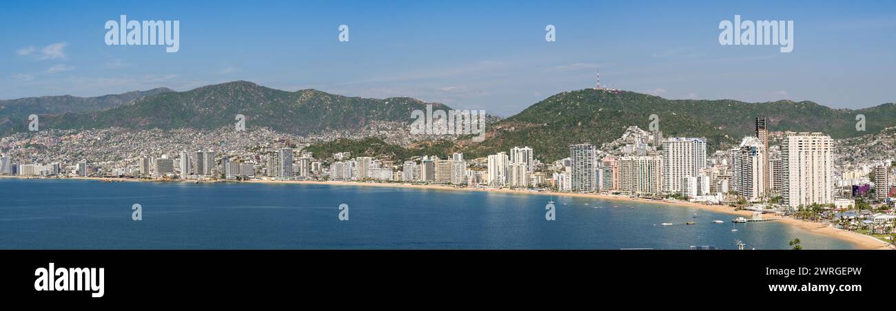 Acapulco, Mexico - 17 January 2024: Panoramic view of the bay in ...