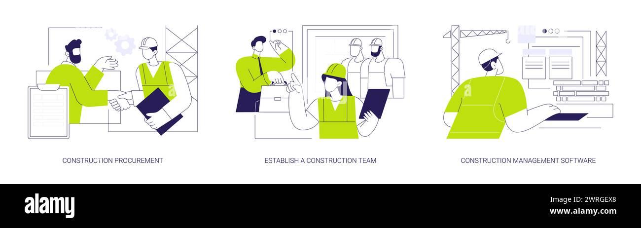 Hiring general contractor abstract concept vector illustrations Stock ...