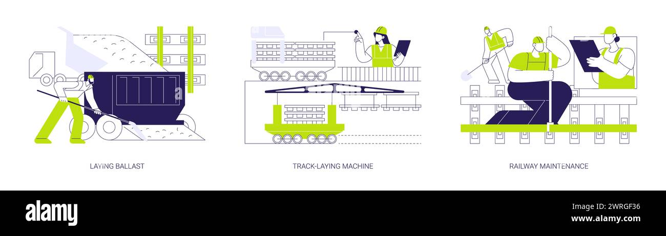 Railway construction abstract concept vector illustrations Stock Vector ...