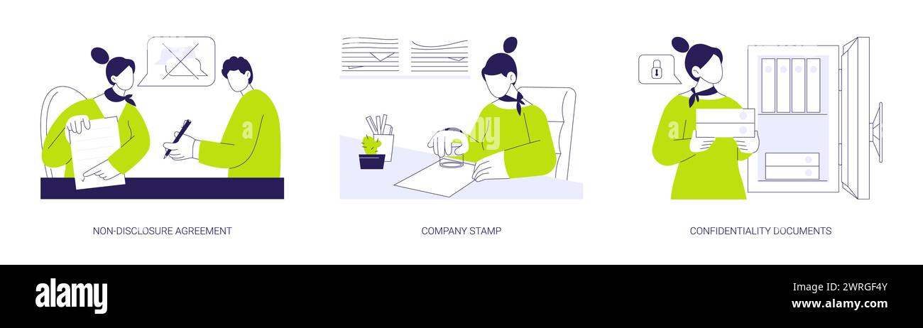 Corporate business paperwork abstract concept vector illustrations ...