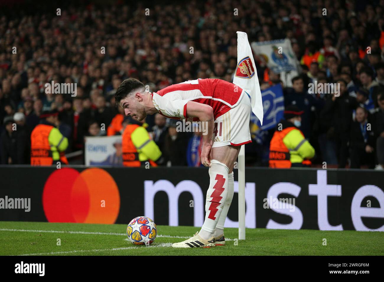 London, March 12th 2024: Declan Rice of Arsenal on the corner during ...